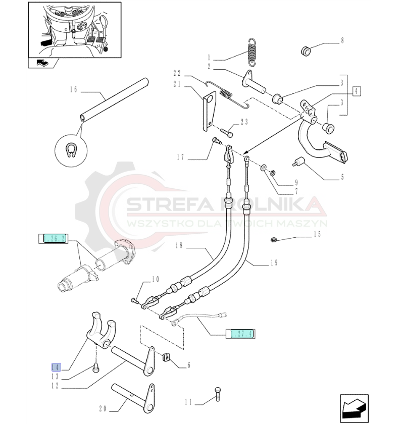 WIDEŁKI SPRZĘGŁA NEW HOLLAND TD CASE JX 4993814 87569569 Pozostałe ...
